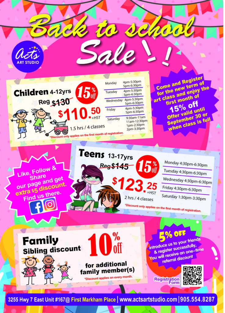 Back to school 2022 – Acts Art Studio